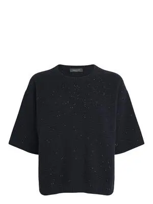 Fabiana Filippi Wool-blend Sequin Sweater - Blue