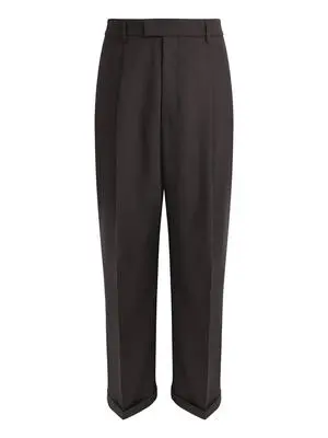 Barena Venezia Virgin Wool Pleated Wide-leg Trousers - Brown