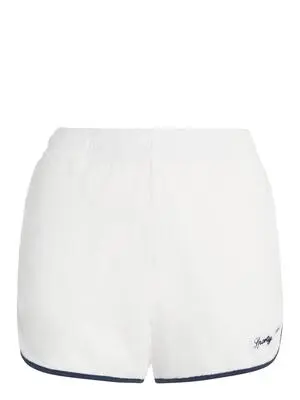 Sporty & Rich Terry Cotton Signature Logo Shorts - White