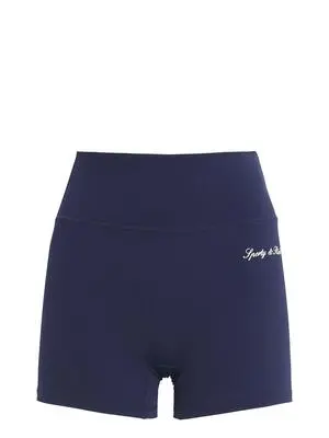 SPORTY & RICH Serif Logo Biker Shorts - Navy