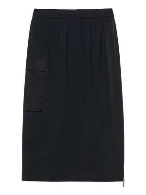 Max & Co. Technical Jersey Midi Skirt With Cargo Pocket - Black