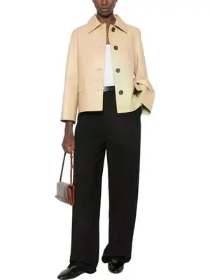 TOTEME Button-up Leather Jacket - Neutrals