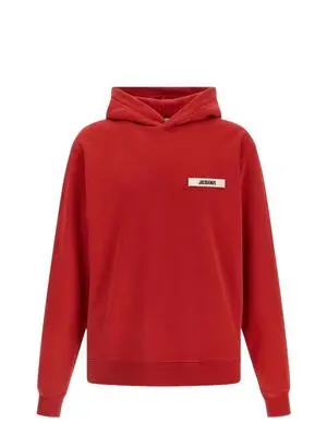 Jacquemus Long-sleeved Hooded Sweatshirt - Red