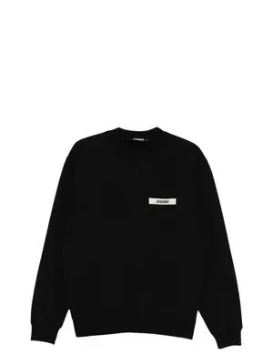 Jacquemus Long-sleeved Sweatshirt With Logo Detail - Black