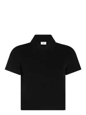 Saint Laurent Short-sleeved Polo Shirt - Black