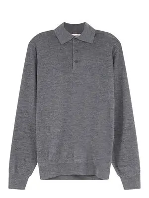Brunello Cucinelli Long-sleeved Polo Shirt - Gray