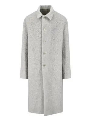 Rick Owens Brad Button-up Wool Coat - Gray