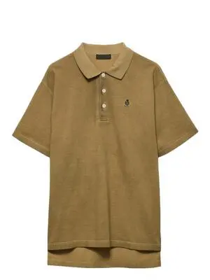 Prada Garment-dyed Cotton Polo Shirt - Brown