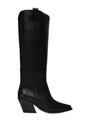 ANINE BING Tania Block Heel Knee-high Boots - Black