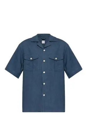 Eleventy Eleventy Chest Pocket Short-Sleeved Shirt Blue