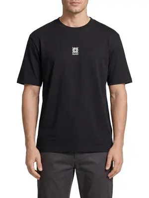 Hugo Cotton T-shirt With Tonal Logo - Black