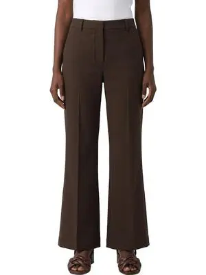 GOLDEN GOOSE High-waisted Flared Wool Trousers - Brown