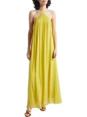 Staud Dasha Halterneck Maxi Dress - Citron