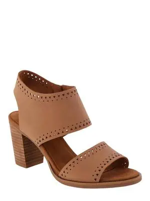 Toms Majorca Cutout Sandal With Stacked Heel - Medium Brown