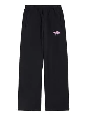Balenciaga Cotton Wet Brush Baggy Sweatpants - Black