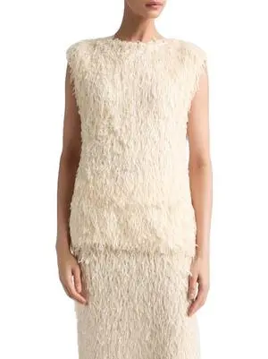 TOTEME Feathered Jersey Tank - Eggshell