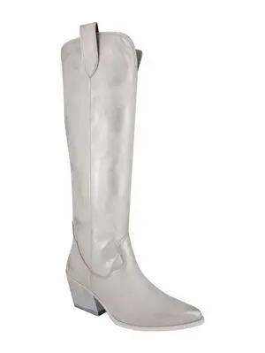 ZIGI ZIGI Valézka Knee-High Block Heel Boots Bone Gold