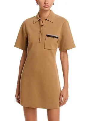 3.1 Phillip Lim Short Sleeve Polo Mini Dress - Sand