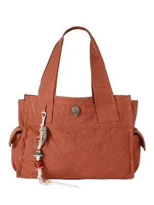 Kurt Geiger Celia Quilted Canvas Tote - Rust/copper