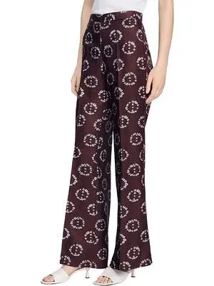 SANDRO Sandro Floral Print Wide-Leg Pants