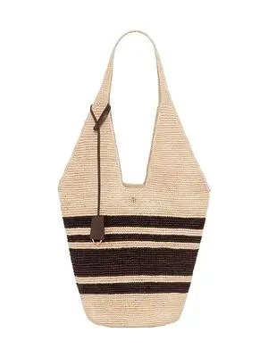 ANINE BING Leah Stripes Raffia Hobo Bag - Multi