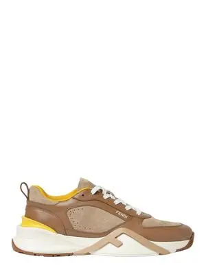 Fendi FENDI "Theces" Sneakers With Wave Sole Marrone