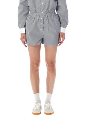 SPORTY & RICH Striped Cotton Boxer Shorts - Bianco