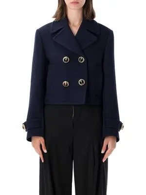Balenciaga Double-breasted Wool Coat - Blu