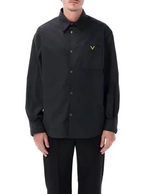 Valentino Garavani VALENTINO GARAVANI Oversized Shirt Jacket With Applied Logo Nero