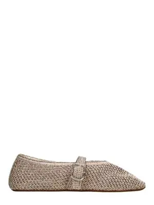 Alaïa Metallic Mesh Ballet Flats With Buckle Strap - Pink