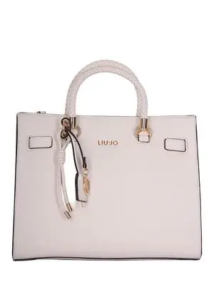 Liu Jo Structured Tote Bag With Braided Top Handles - Cream