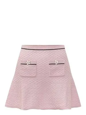 SELF-PORTRAIT SELF-PORTRAIT Printed Maxi Skirt Pink