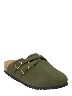 BIRKENSTOCK Blair Suede Leather Clogs - Thyme