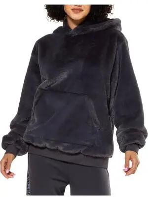 HOUSE OF CENMAR Fur Hoodie - Grey