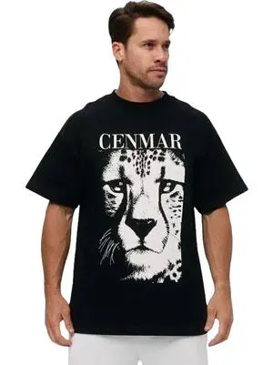 HOUSE OF CENMAR T-shirt With Artwork Print And Patch - Black