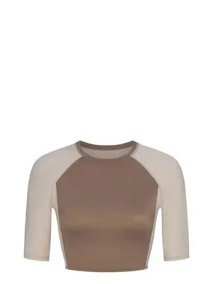 Nike X Skims Shine Padded Crop Top - Truffle/stone