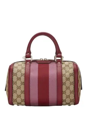 Gucci Gg Web Boston Bag - Red