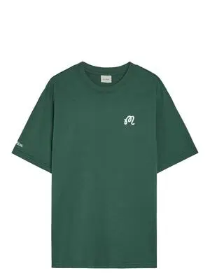 MALBON Bermuda Logo-print Cotton T-shirt - Green