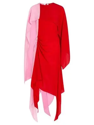 JW Anderson Draped Silk-chiffon Midi Dress - Red