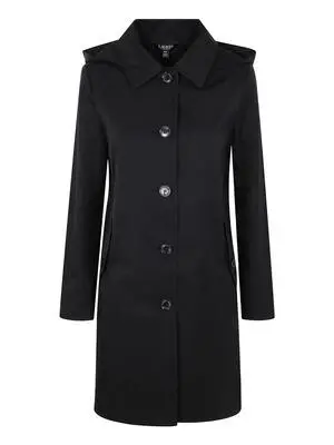 Ralph Lauren Ralph Lauren Single Breasted Hooded Coat Black