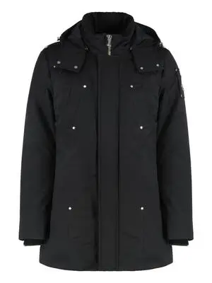 Moose Knuckles Logo-plaque Zipped Bomber Jacket - Black