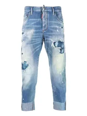 Dsquared2 Distressed Cropped Jeans - Blue