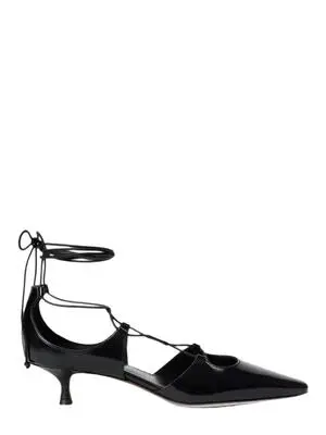 Polo Ralph Lauren Calf Leather Lace-up Pumps - Black