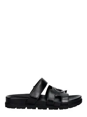 Guess Logo-embossed Touch-strap Sandals - Black