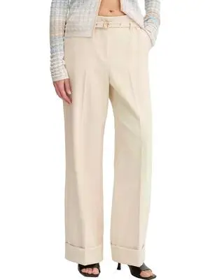Guess Belted Turn-up Trousers - Pink