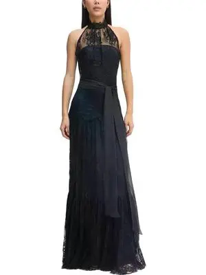 ANIYE BY Noa Lace-overlay Tiered Maxi Dress - Black