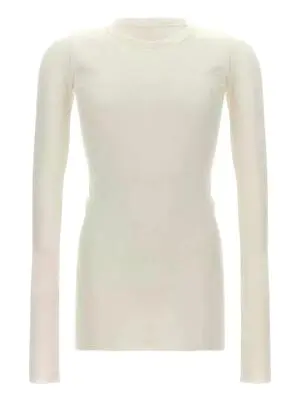 Rick Owens Tower Rib Ls T Raw-cut T-shirt - Neutrals