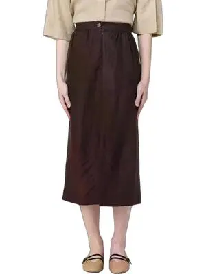 COLMAR High-waisted Linen Midi Skirt - Brown