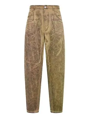 Alberta Ferretti Animal-print Tapered Jeans - Neutrals