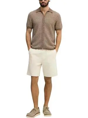 Guess Ryden Geometric-pattern Knit Shirt - Brown